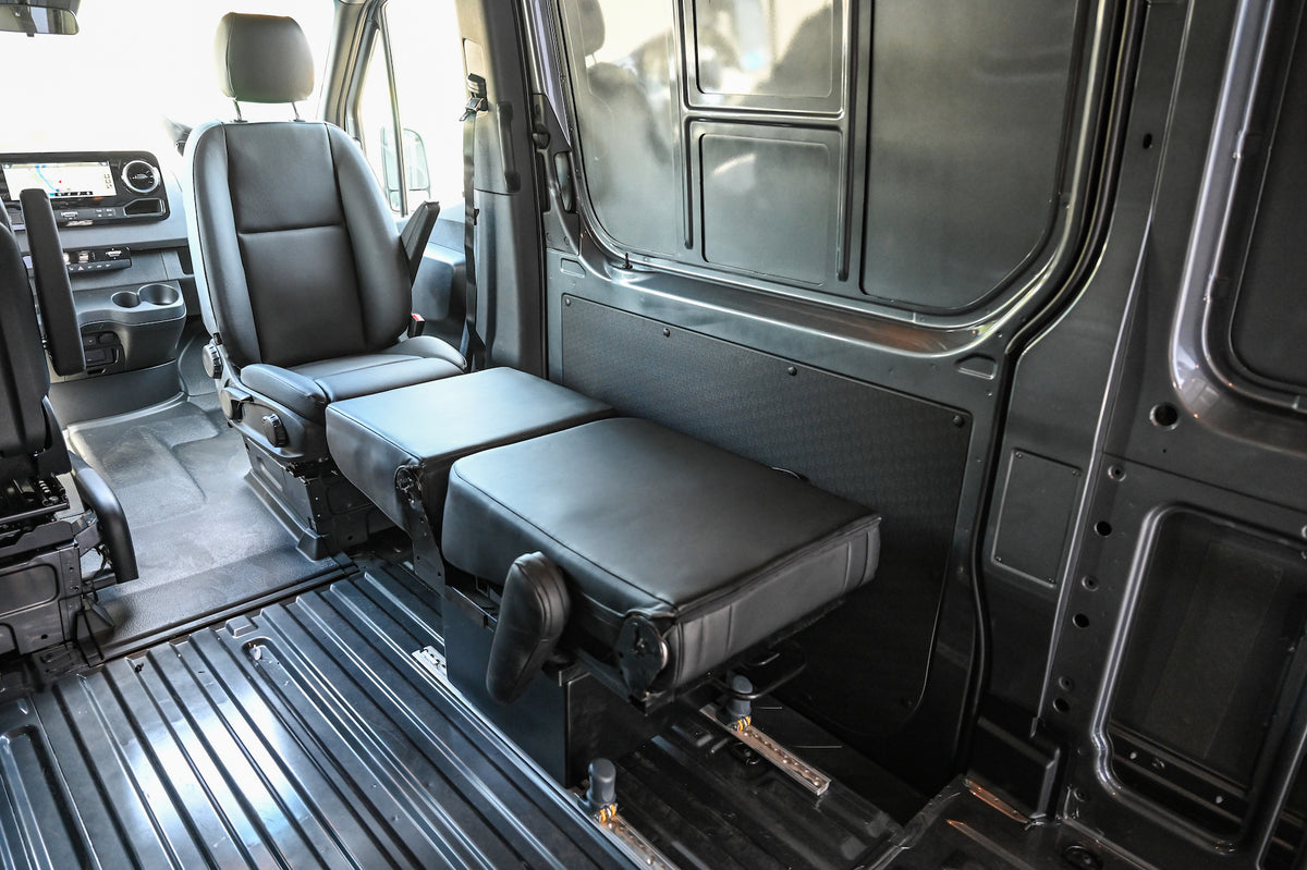 Dual-Fold Single Bench-To-Bed Seat – Alpine Van Works, LLC