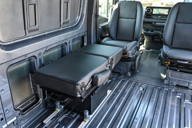 Dual-Fold Single Bench-To-Bed Seat – Alpine Van Works, LLC
